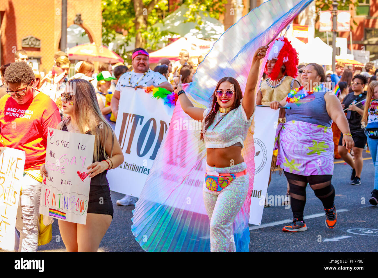 Portland, Oregon, USA - June 17, 2018: Portland's 2018 Pride Parade ...