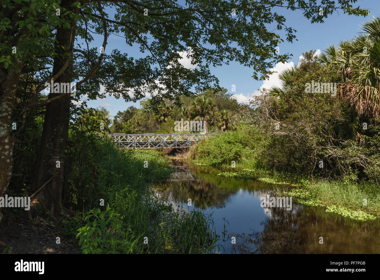 Scenic Small River Bridge Stock Photo - Alamy