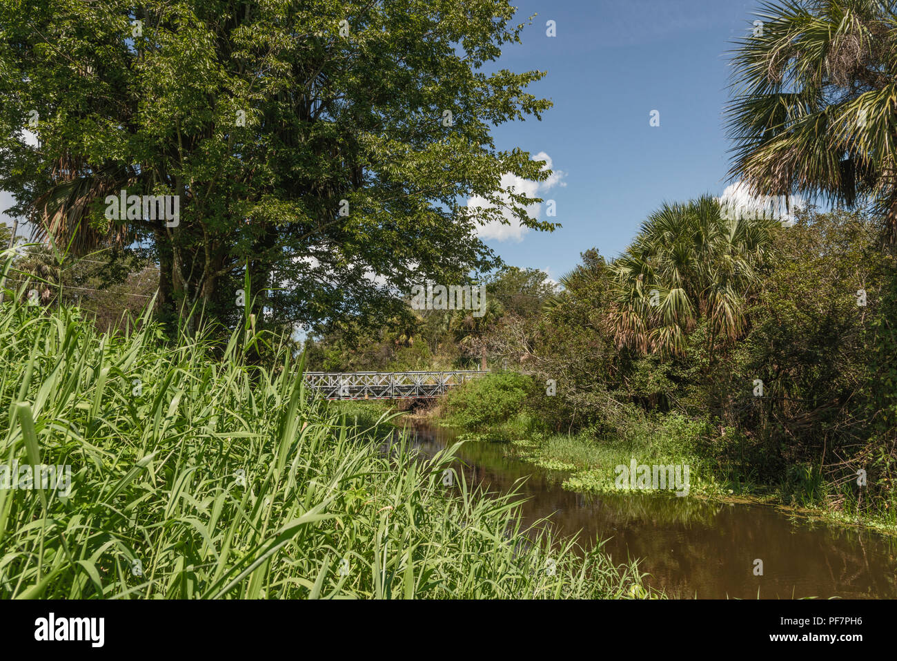 Scenic Small River Bridge Stock Photo - Alamy