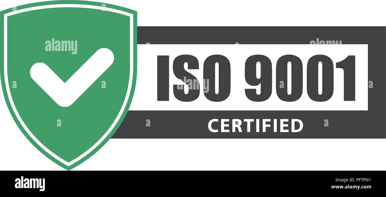 ISO 9001 certificate plate - website emblem of ISO standard Stock ...