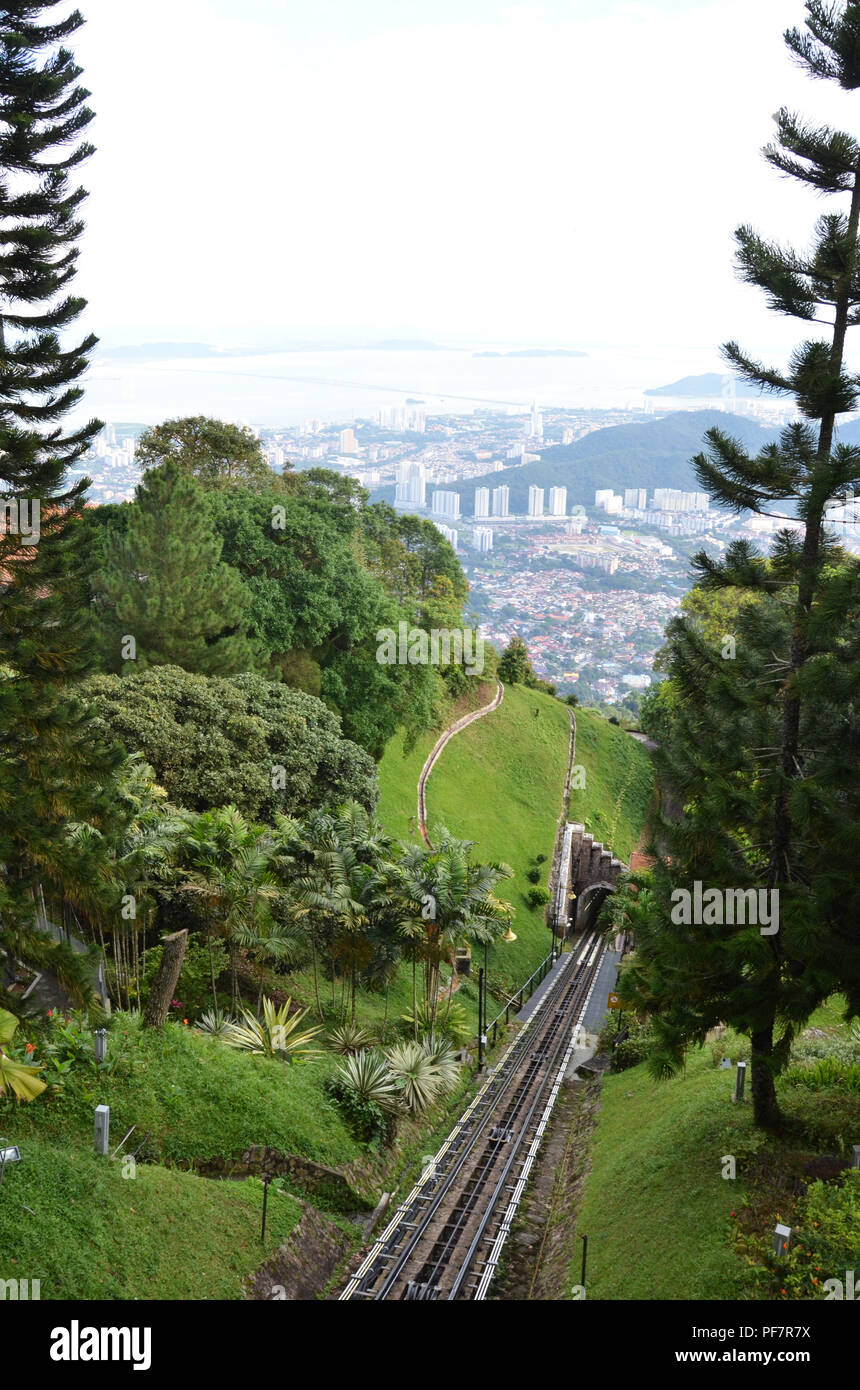 A tram railway on Penang Hil in Malaysia Stock Photo - Alamy