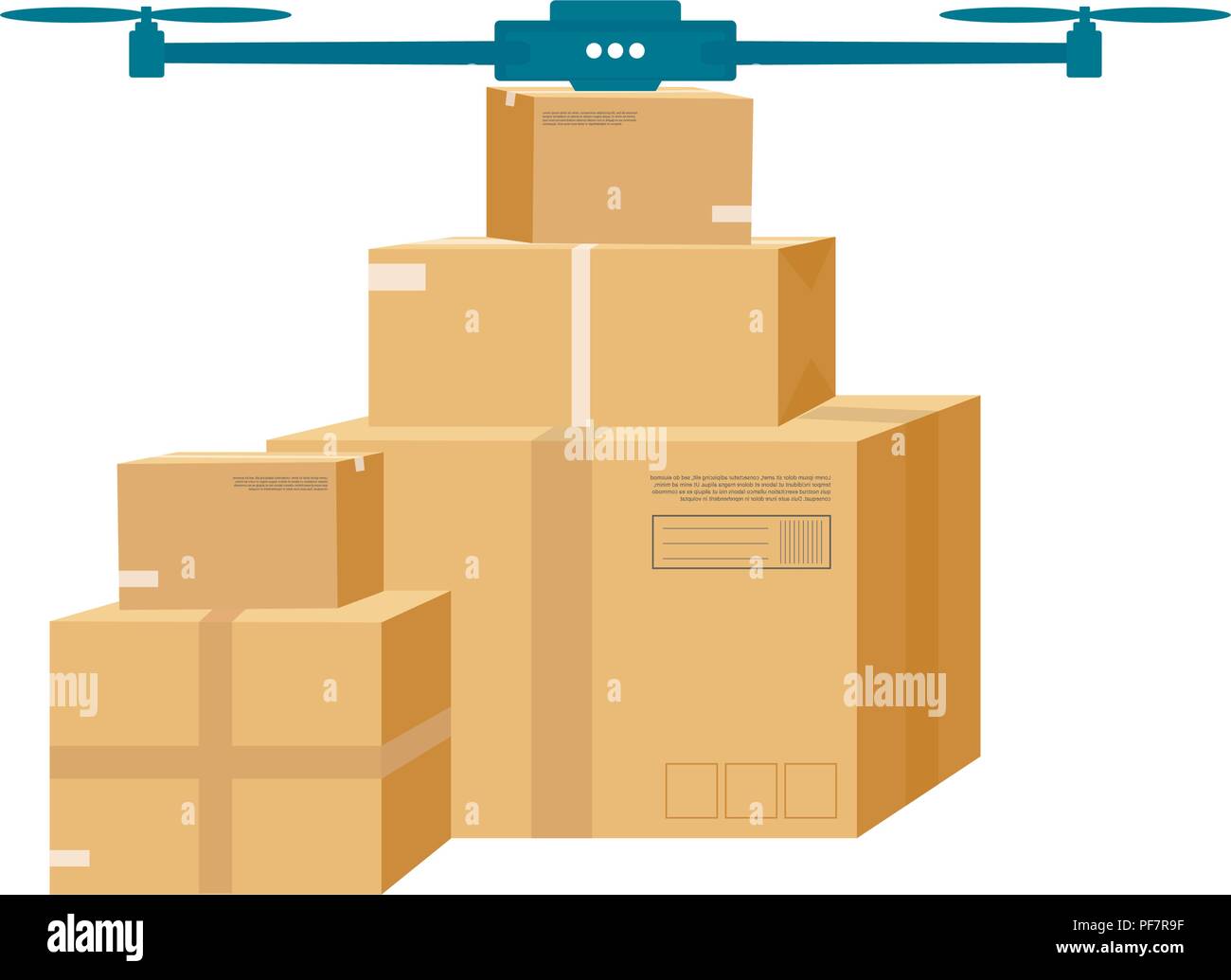 Logistics and delivery icon service of helicopter with package isolated ...