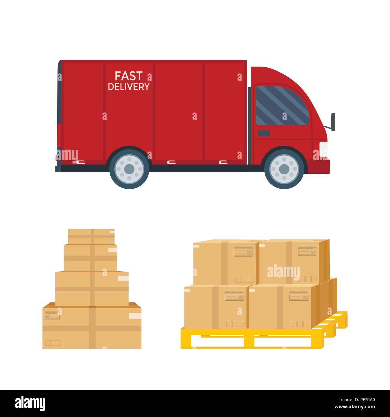 Logistics and delivery icon service isolated on white background: truck ...