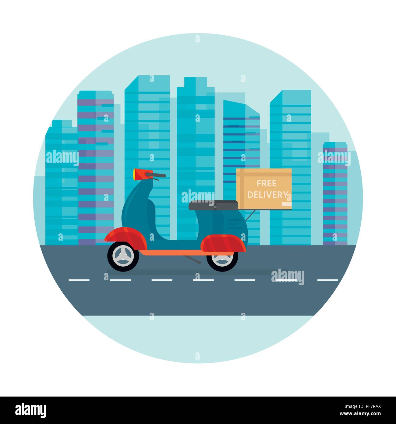Logistics and delivery service concept: motorbike, bike with packages ...