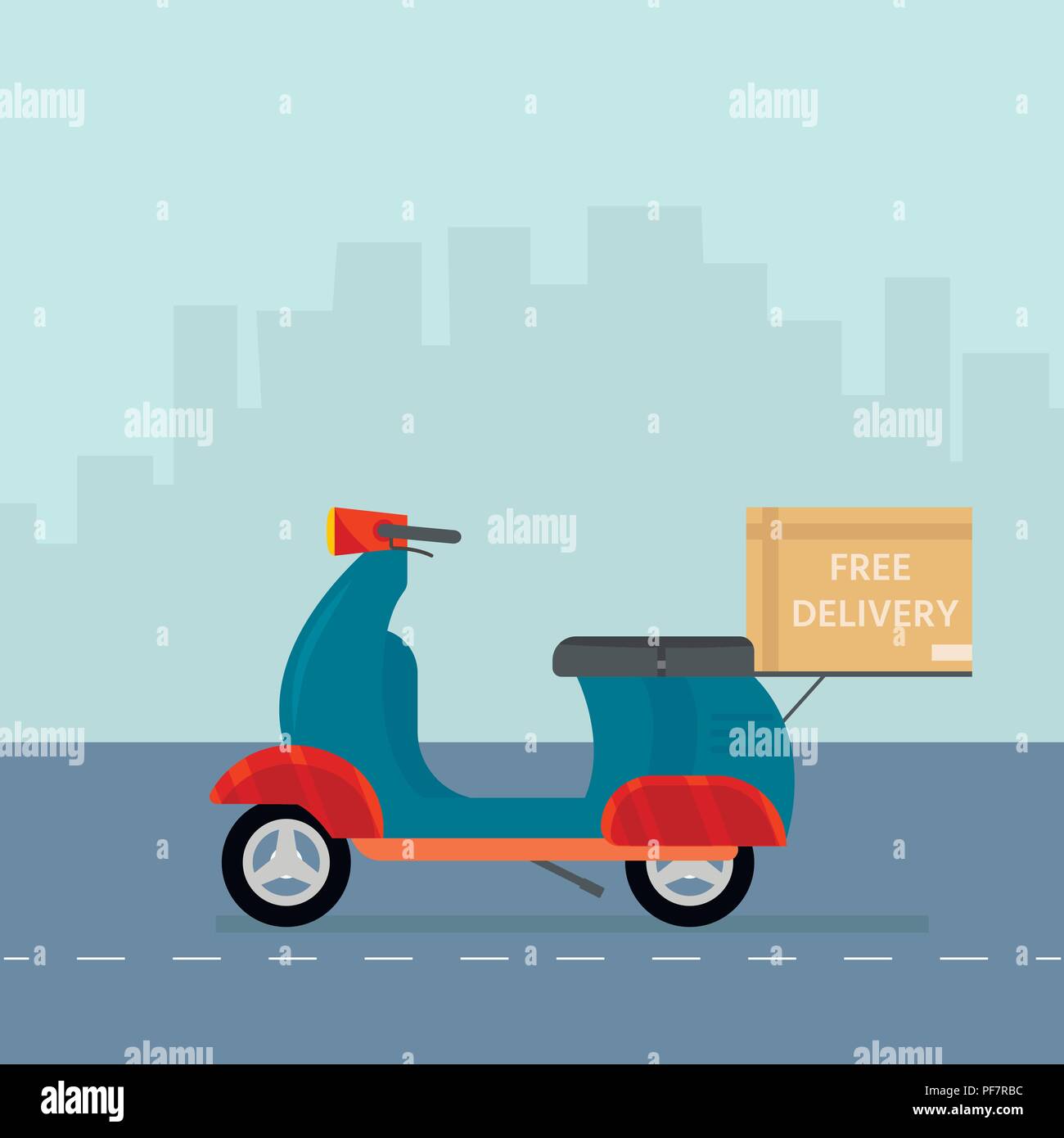 Logistics and delivery service concept: motorbike, bike with packages ...