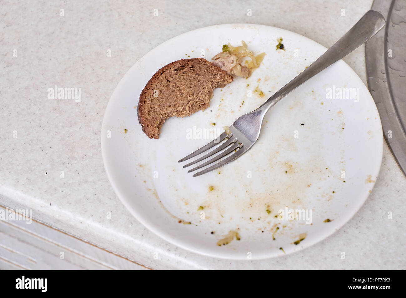 Dirty dish on kitchen,top view Stock Photo - Alamy