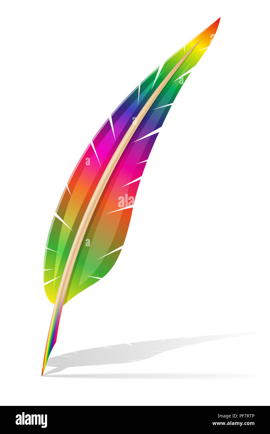 art creative feather pen concept vector illustration isolated on white ...