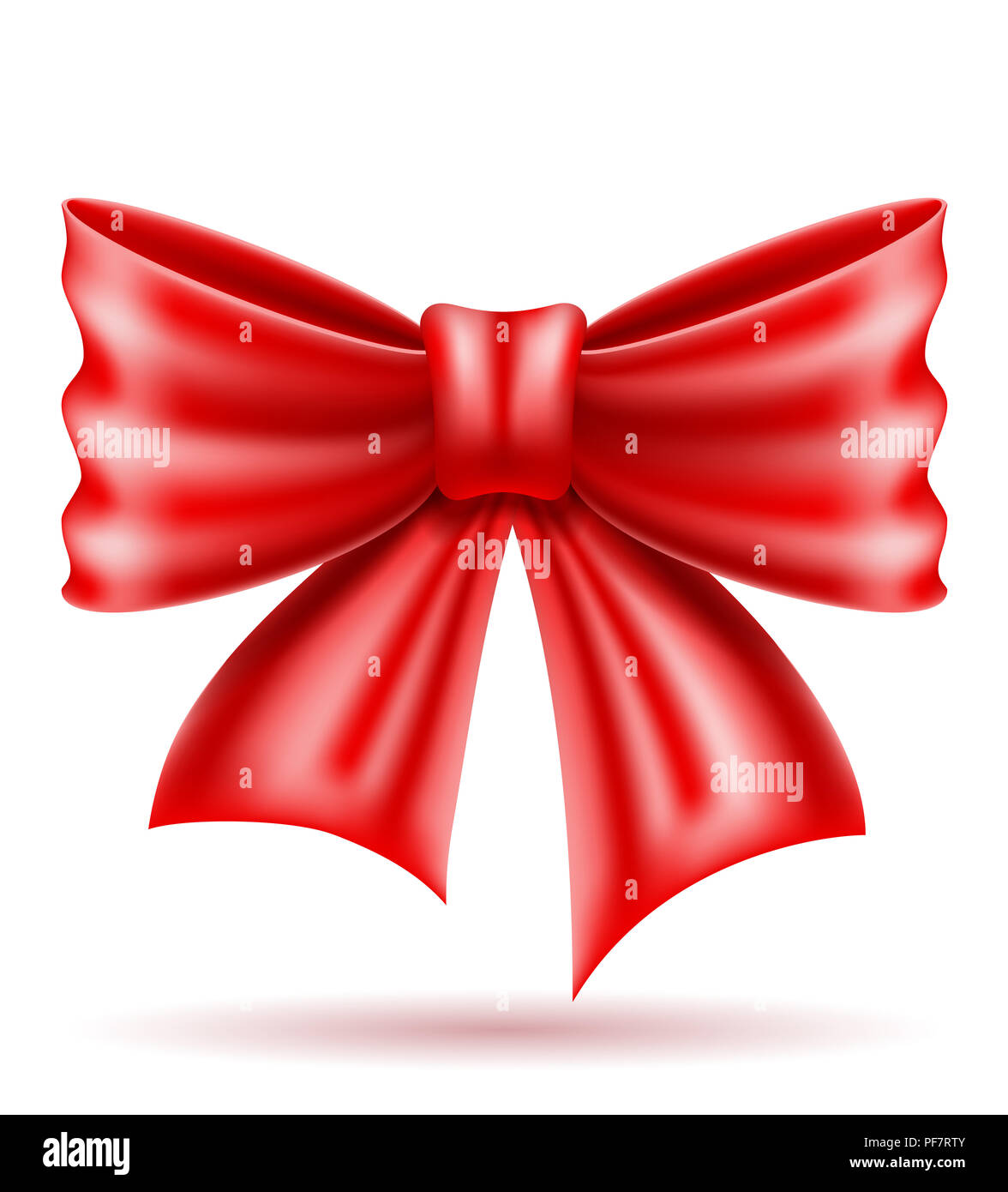 red bow realistic vector illustration isolated on white background ...