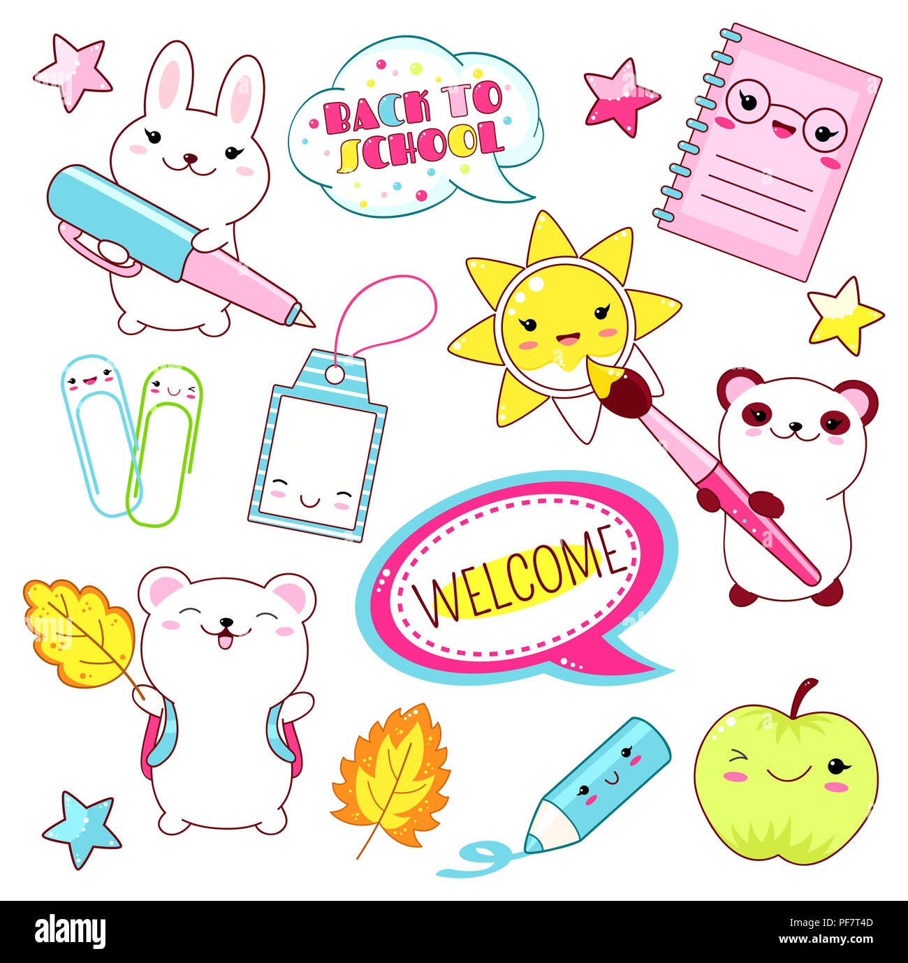 Kawaii diary cartoon Cut Out Stock Images & Pictures - Alamy