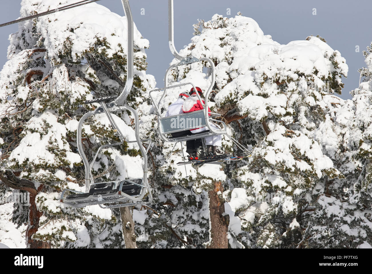 Ski lift and slope on a snow landscape. Winter sport Stock Photo - Alamy