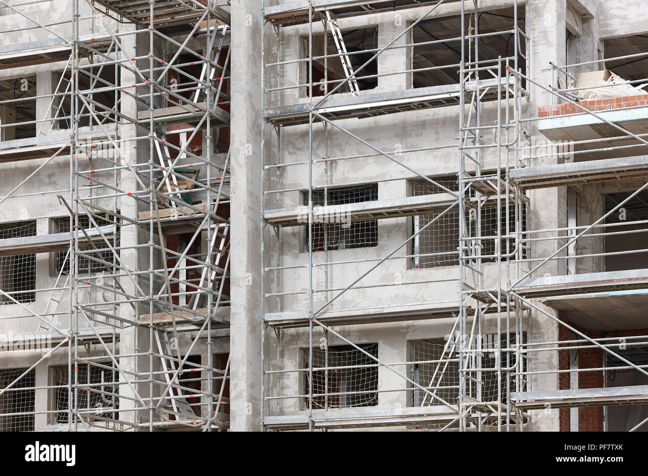 Building facade under construction. Concrete structure. Architecture ...