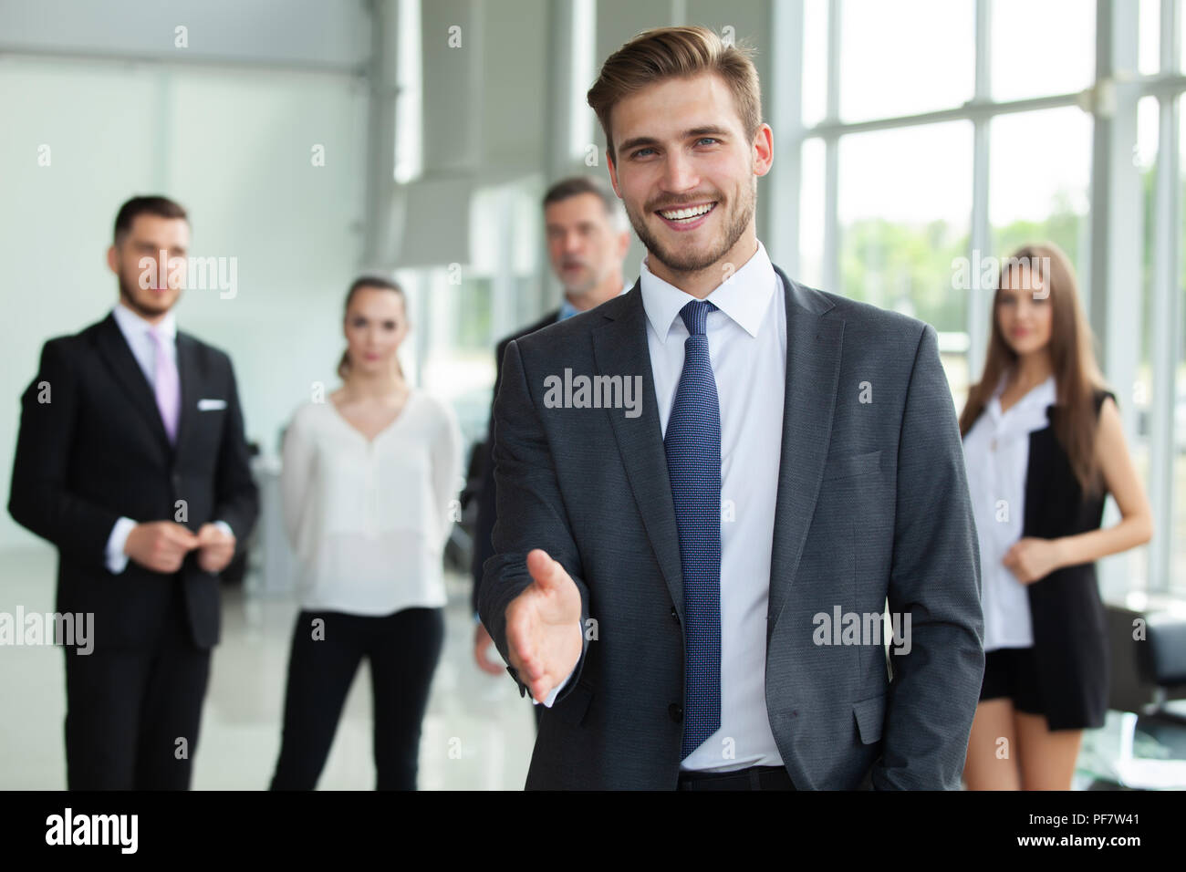 Businessman open hand ready hi-res stock photography and images - Alamy