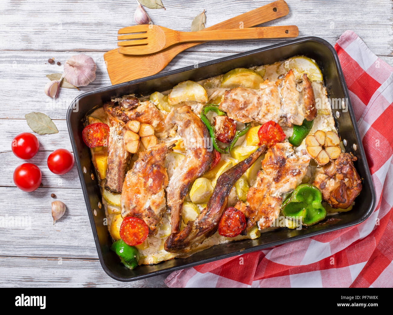 Stewed rabbit with vegetables, traditional maltese cuisine Stock Photo ...