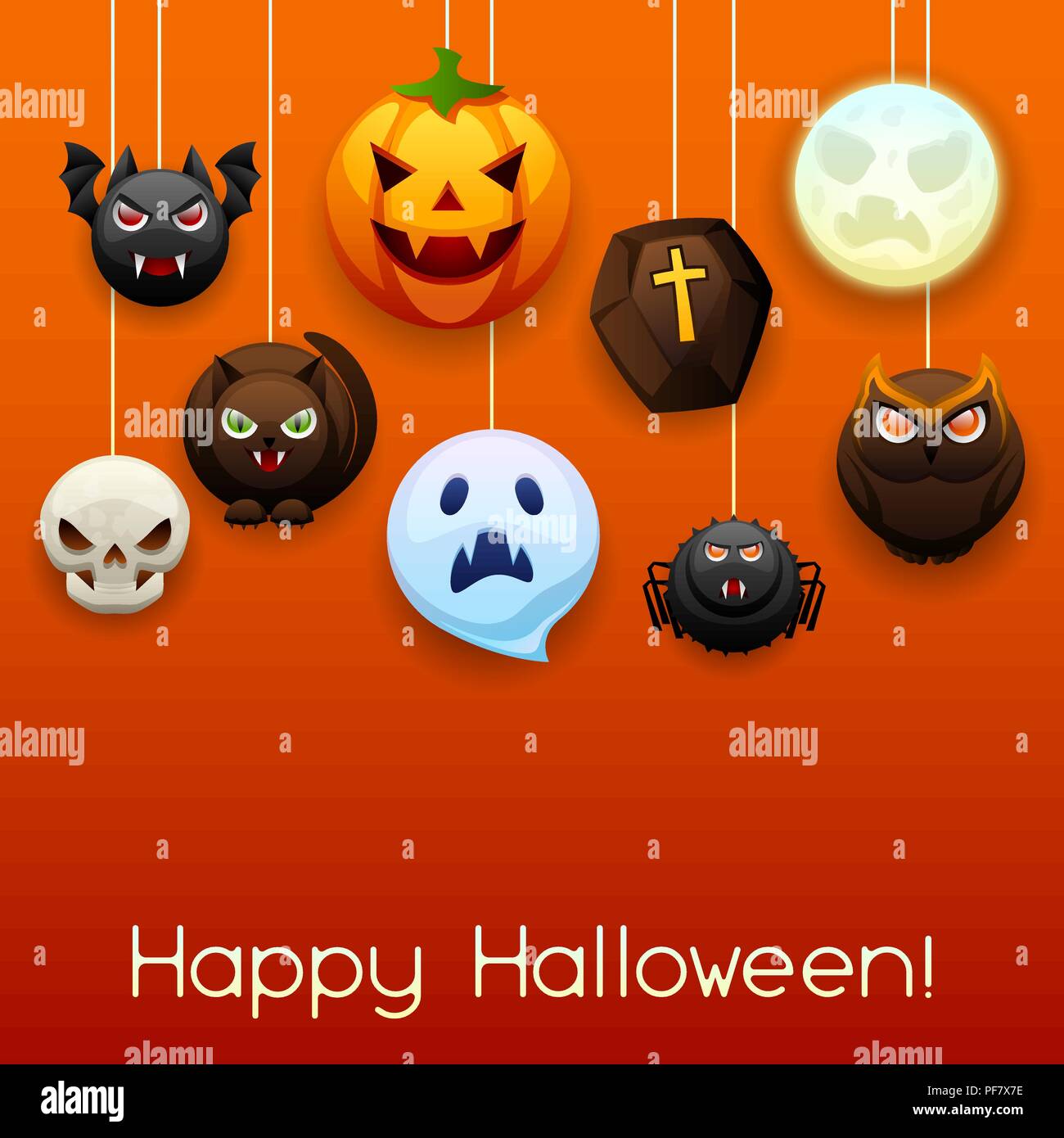 Happy Halloween greeting card Stock Vector Image & Art - Alamy