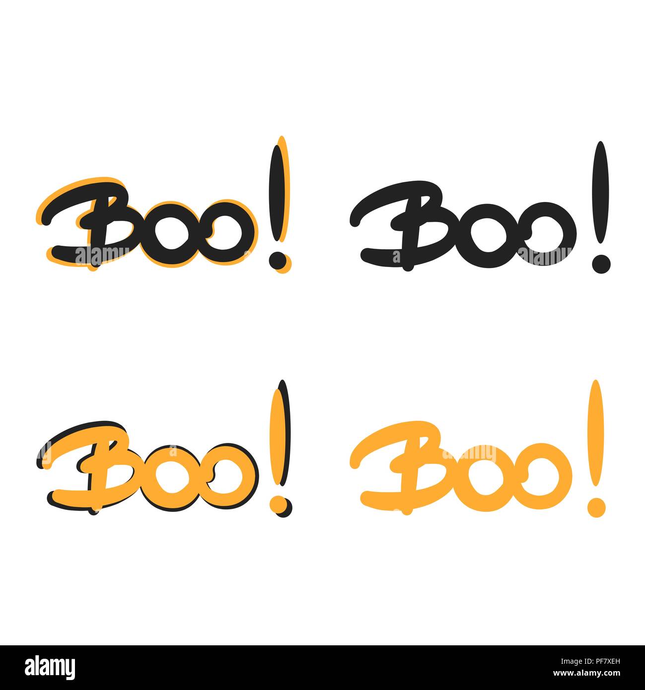 cute boo! hand drawn lettering vector set Stock Vector Image & Art - Alamy