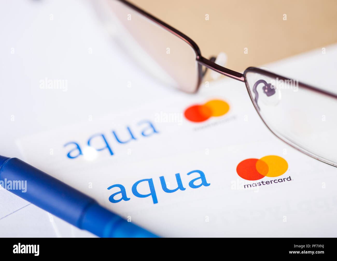 Aqua card logo hi-res stock photography and images - Alamy