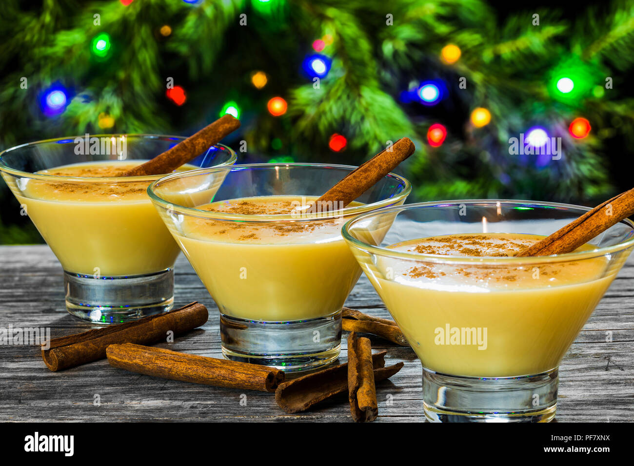 fresh homemade eggnog with cinnamon Stock Photo - Alamy