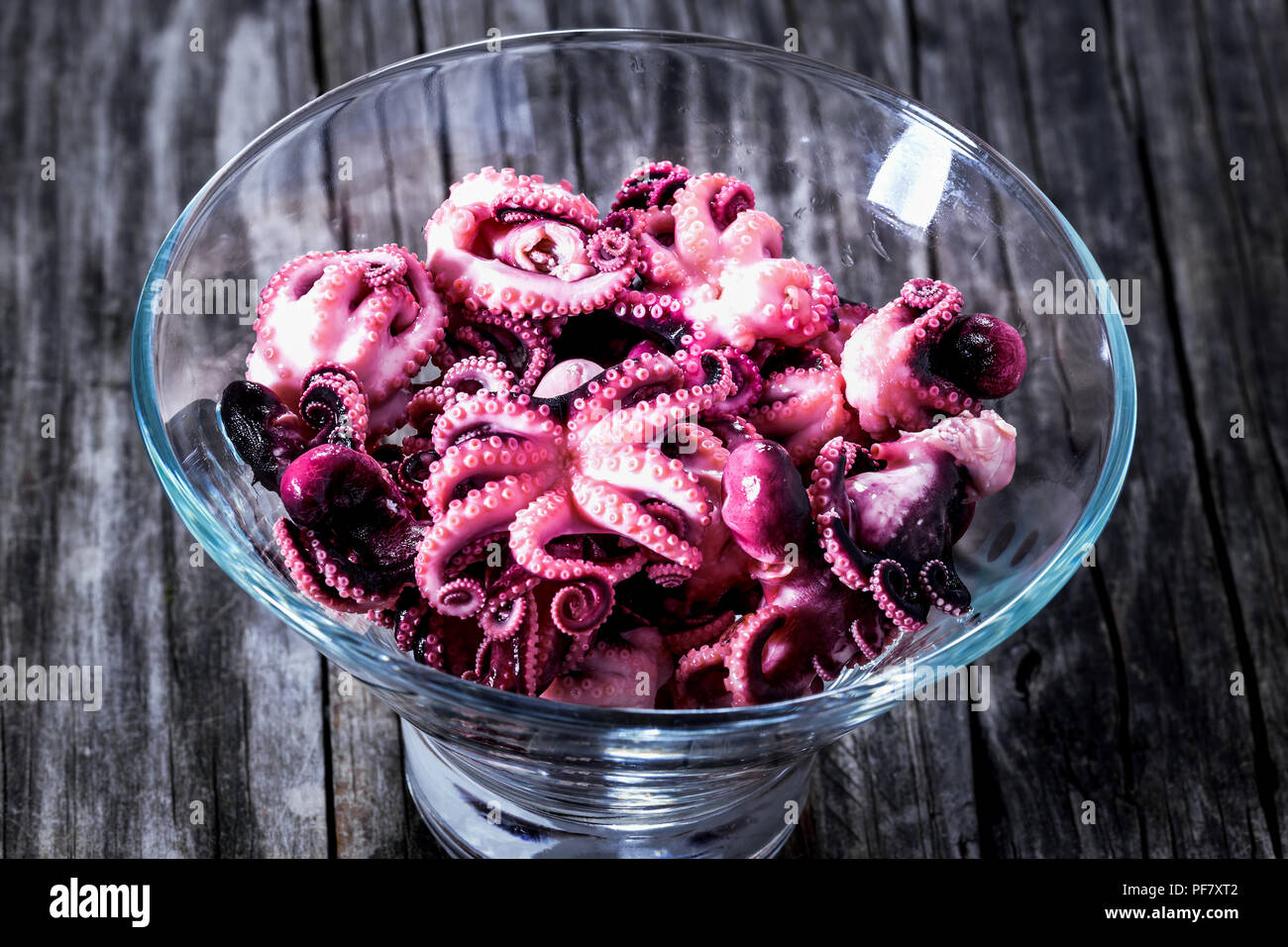 baby octopus marinated in wine vinegar, close-up Stock Photo - Alamy