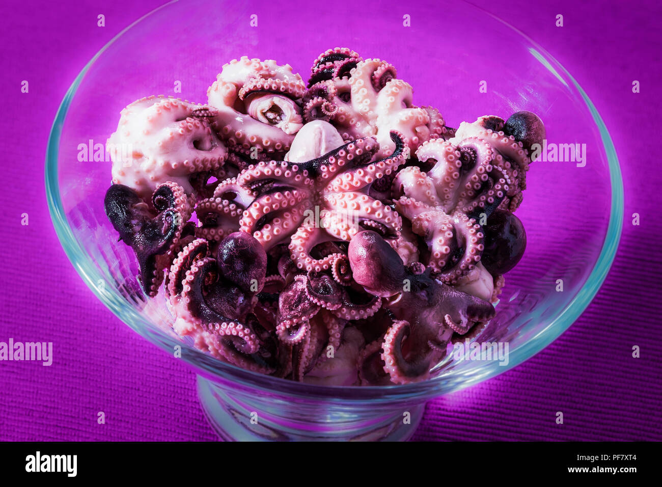 baby octopus marinated in wine vinegar, close-up Stock Photo - Alamy