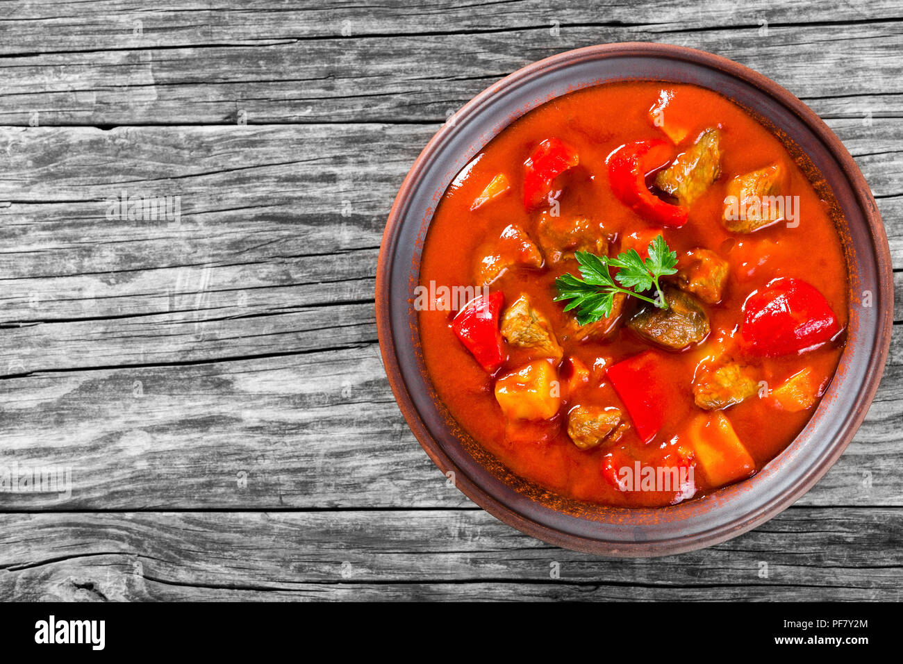 Beef stew with vegetables or goulash, traditional hungarian meal Stock ...