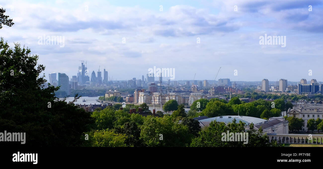 View of London from the Royal Observatory Greenwich, London Uk Stock ...