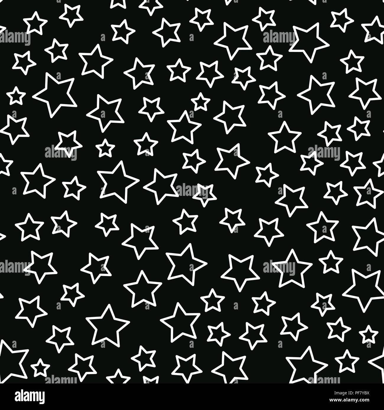 Vector line star seamless pattern Isolated on black background Stock ...