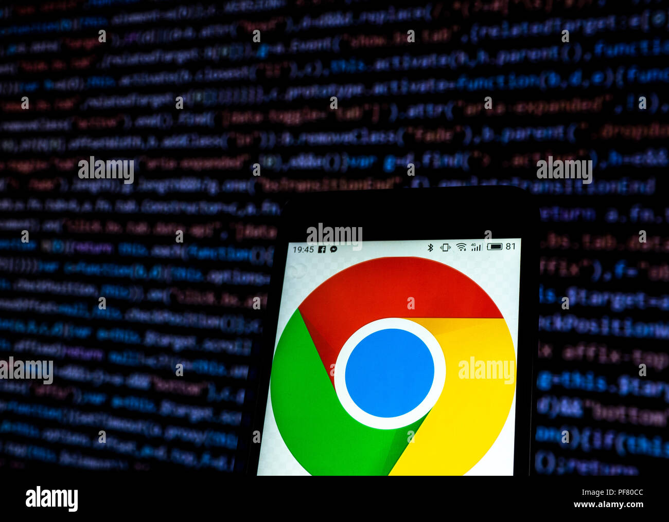 Chrome logo seen displayed on a smart phone Stock Photo - Alamy