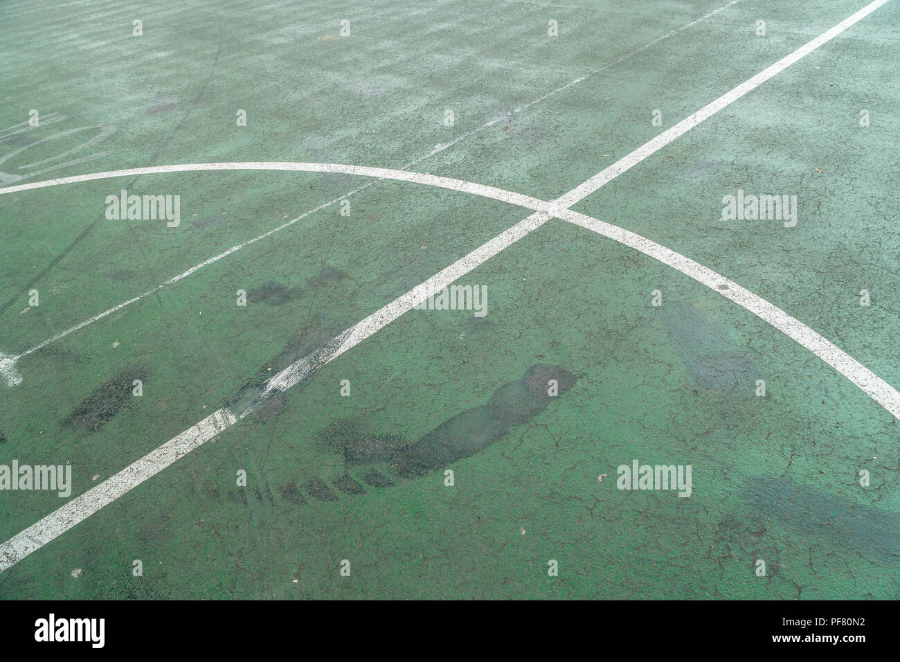 Grunge concrete green football ground Stock Photo - Alamy