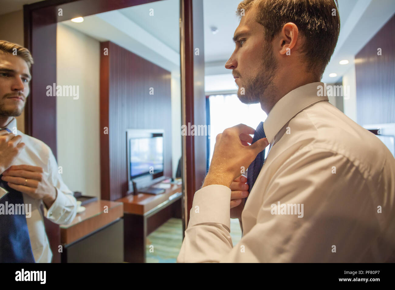 People, business,fashion and clothing concept - close up of man in ...