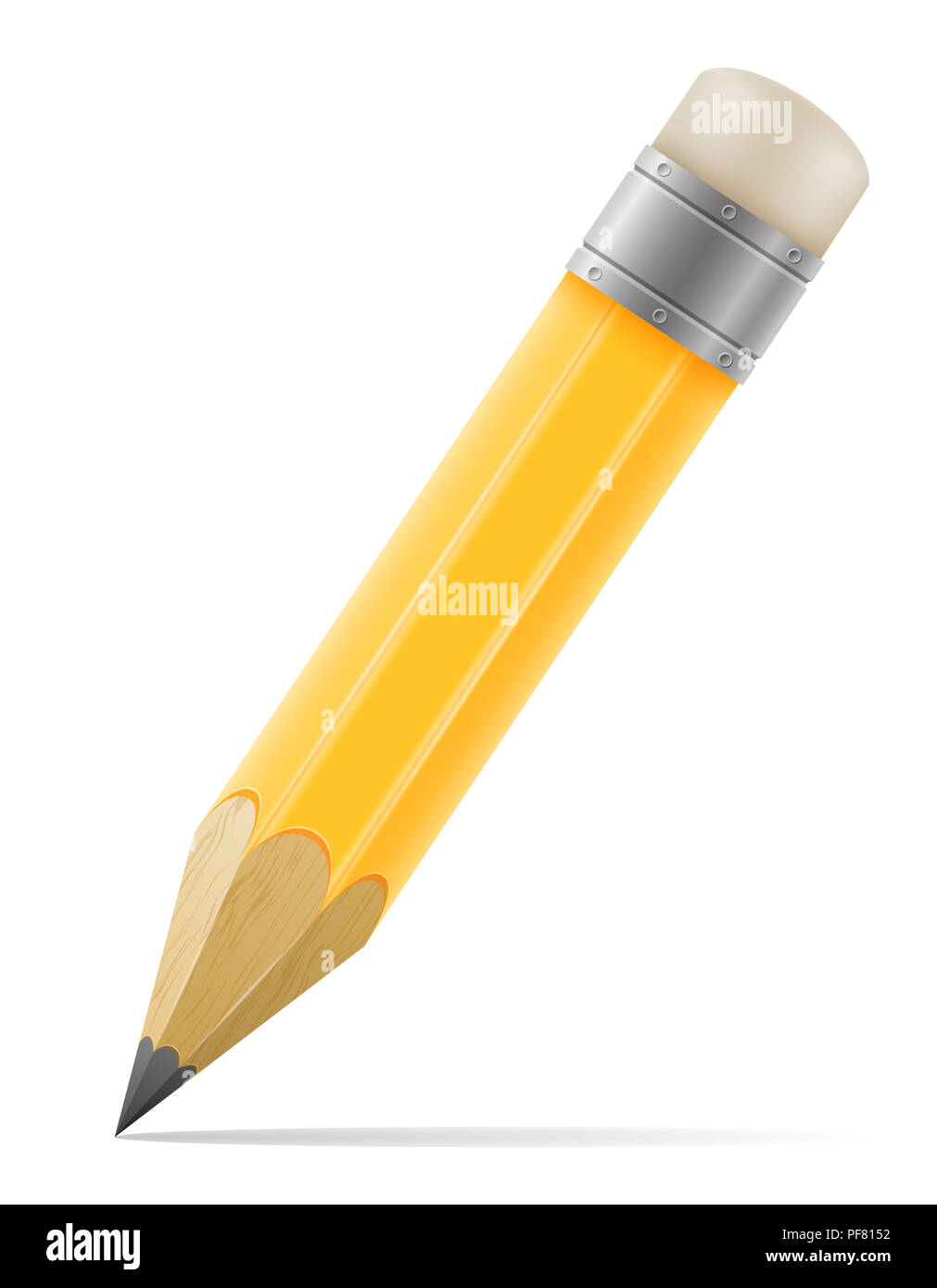 pencil with eraser for drawing vector illustration isolated on ...