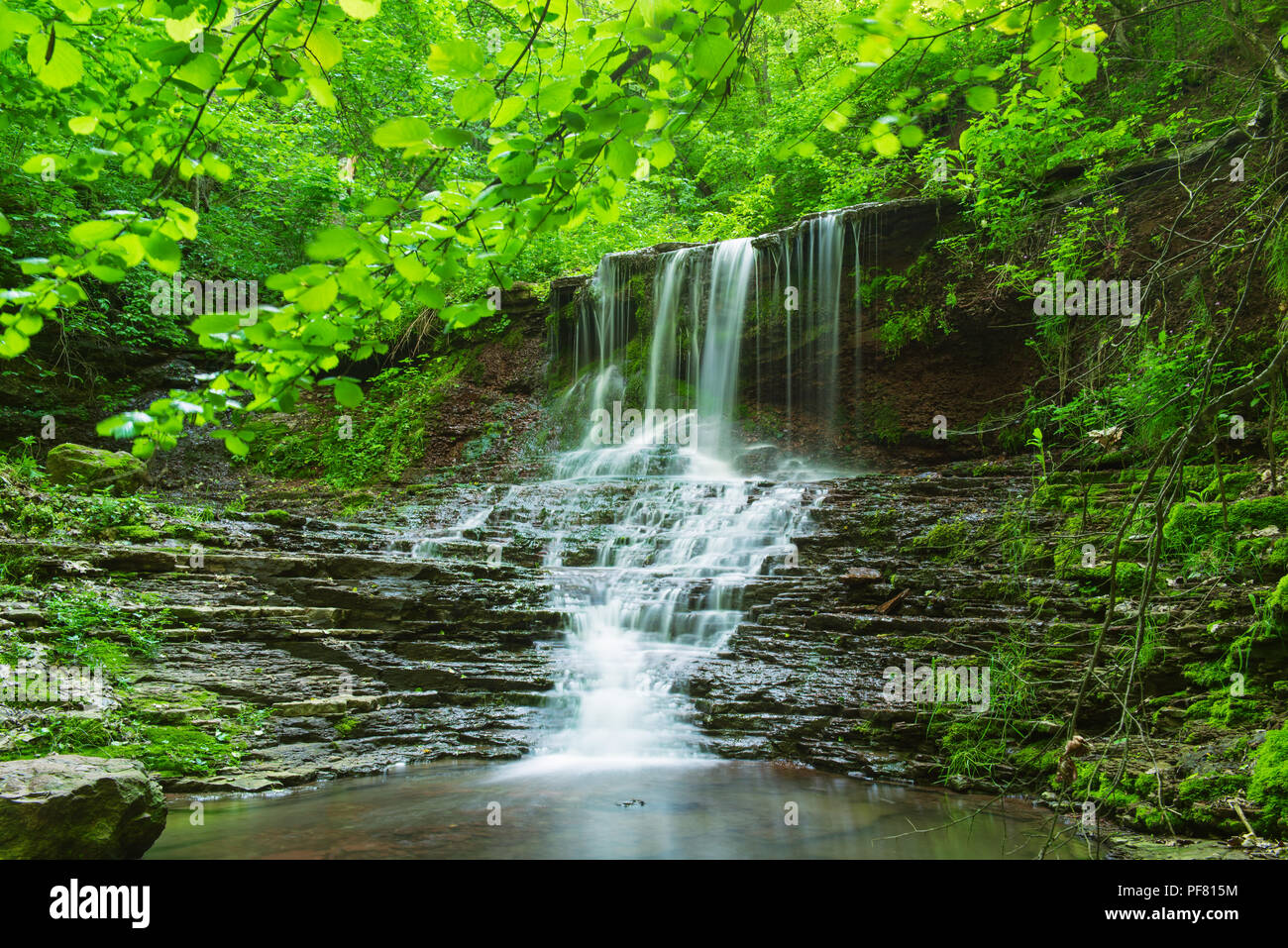 High mountain waterfall Stock Photo - Alamy