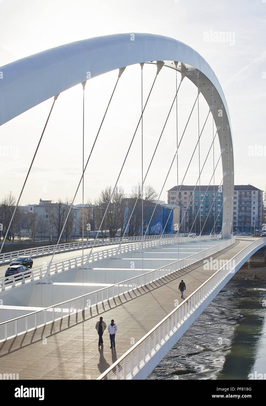 View of pedestrianised and traffic lanes. Cittadella Bridge ...