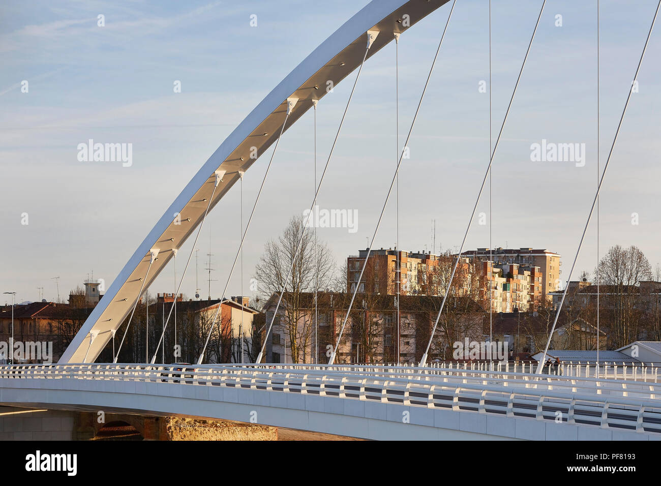 Detail of bridge with city beyong. Cittadella Bridge, Alessandria ...