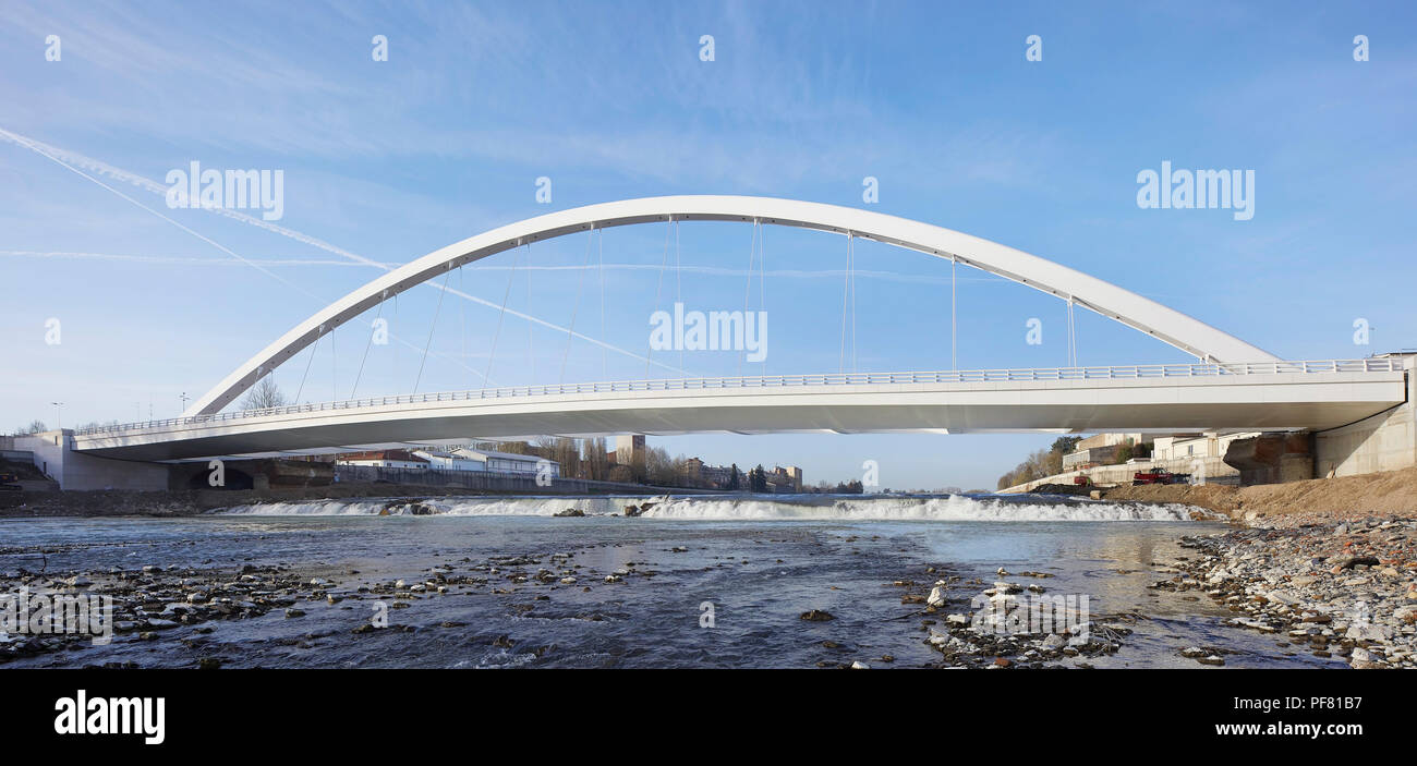 View of the Cittadella Bridge across the River Tanaro. Cittadella ...