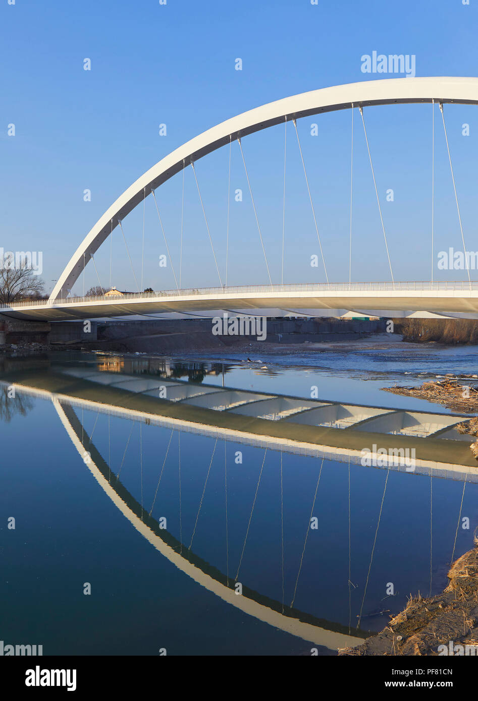 View of the Cittadella bridge across the River Tanaro. Cittadella ...
