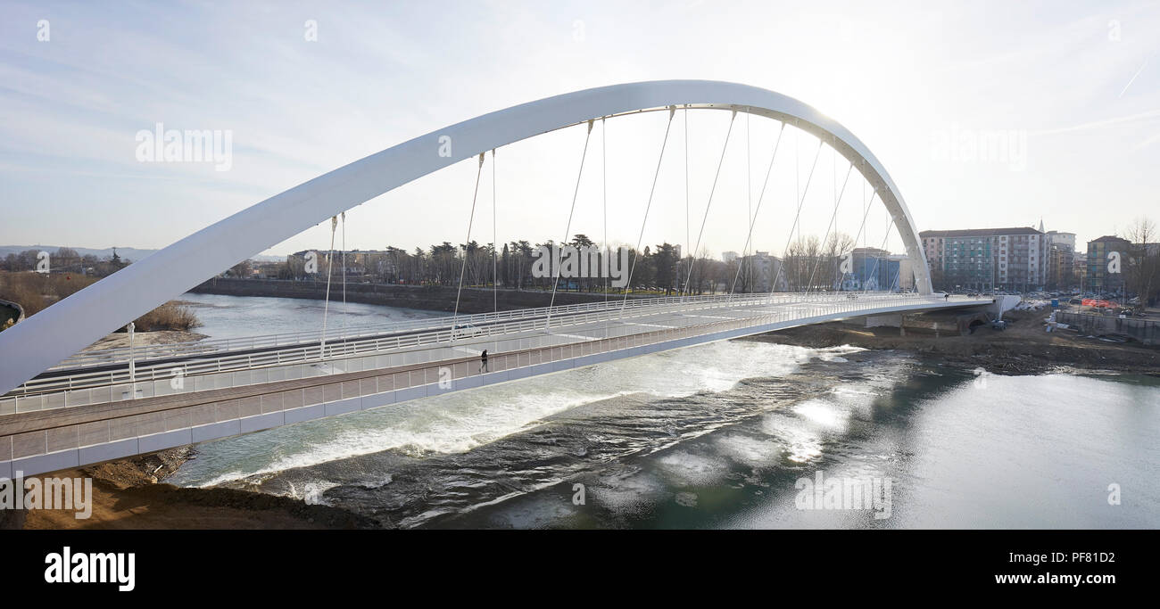 View of the Cittadella bridge across the River Tanaro. Cittadella ...