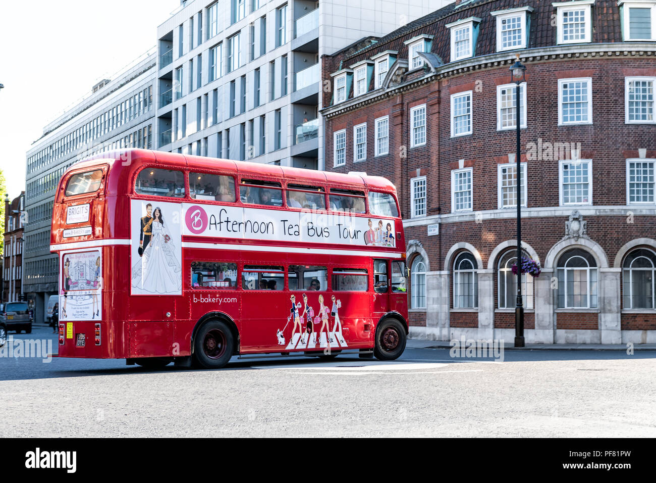 London, UK - June 22, 2018: Iconic, classic red double decker bus ...