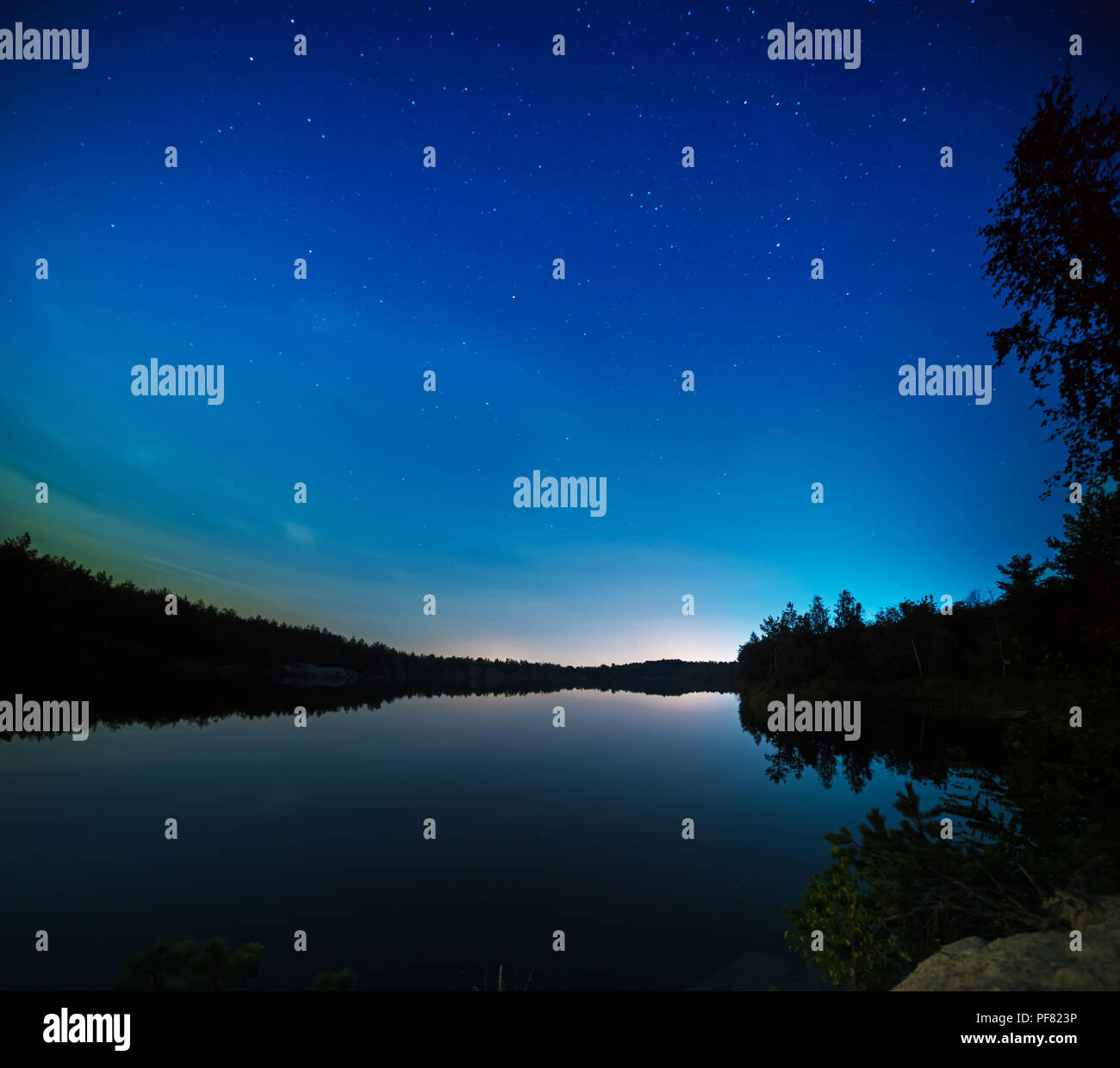 Lake at night Stock Photo - Alamy