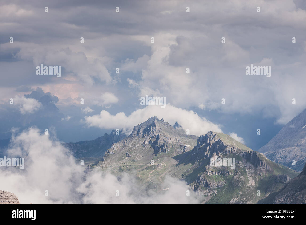 High Alpine mountain dramatic landscape, Dolomites Alps, Italy Stock ...