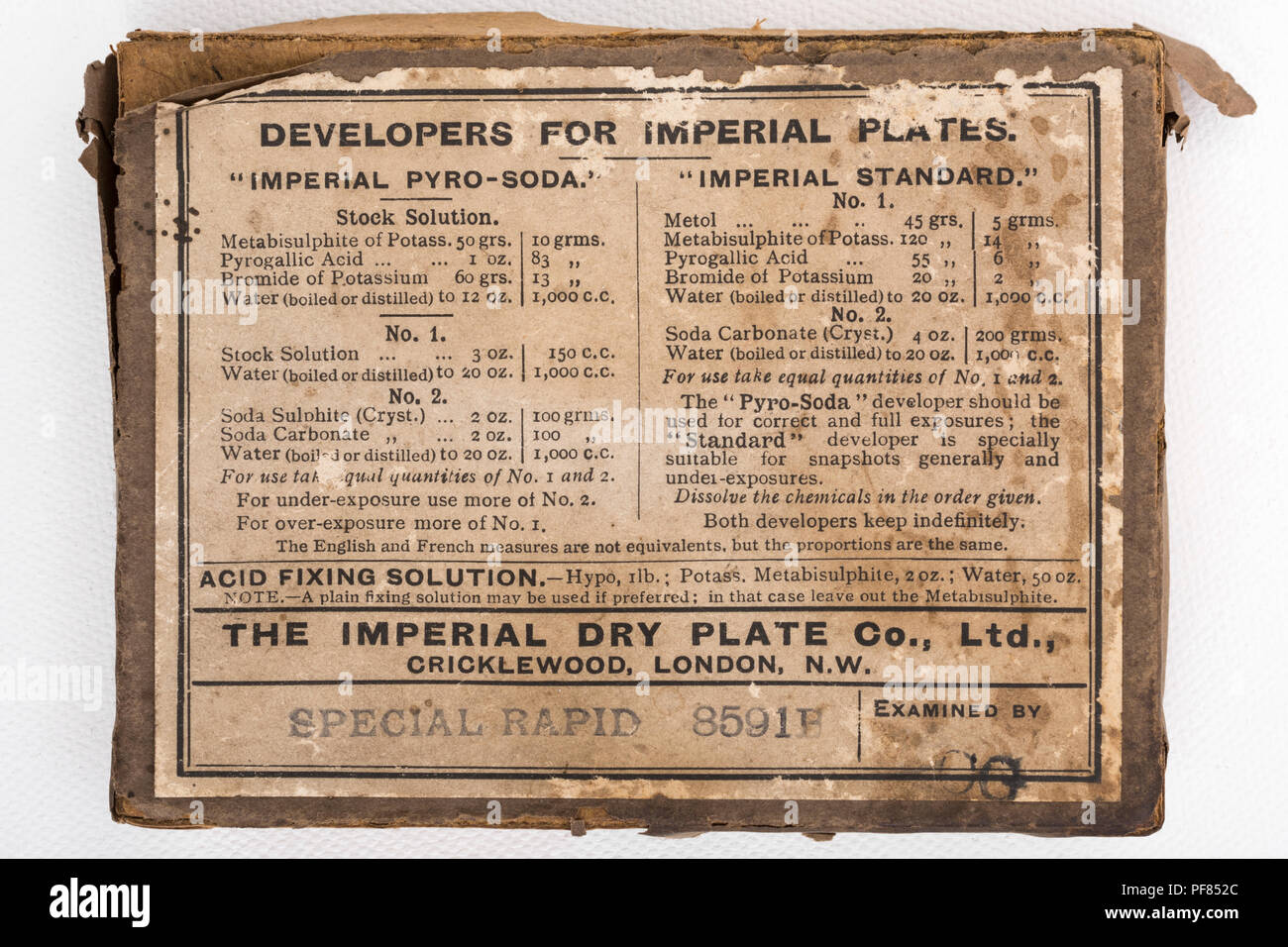 Old photography supplies from around period of WW1 - Imperial Dry Plate ...
