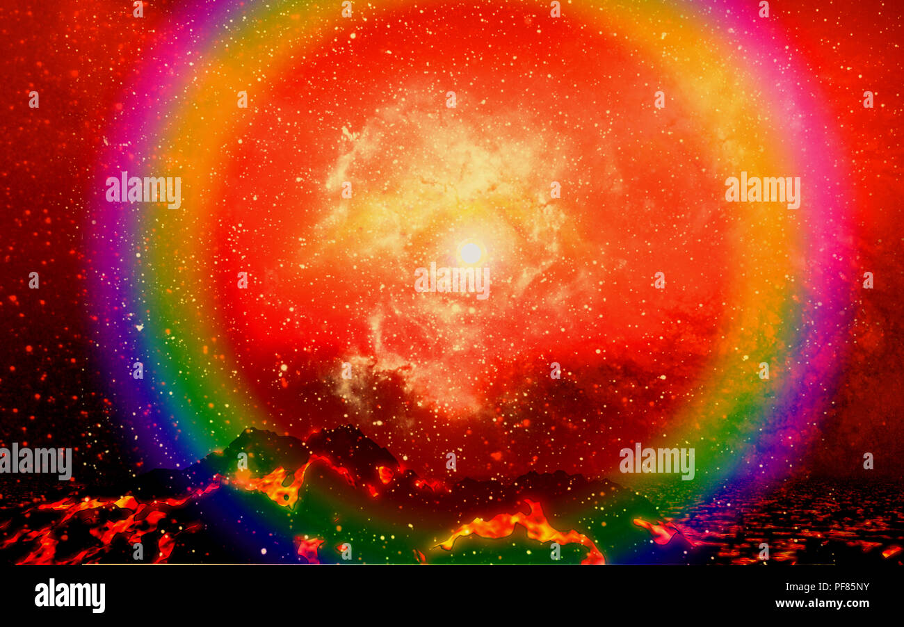 Rainbow Solar System Background