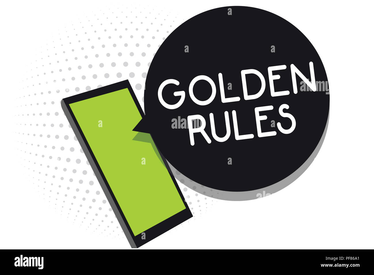 Handwriting text Golden Rules. Concept meaning Basic principle that ...