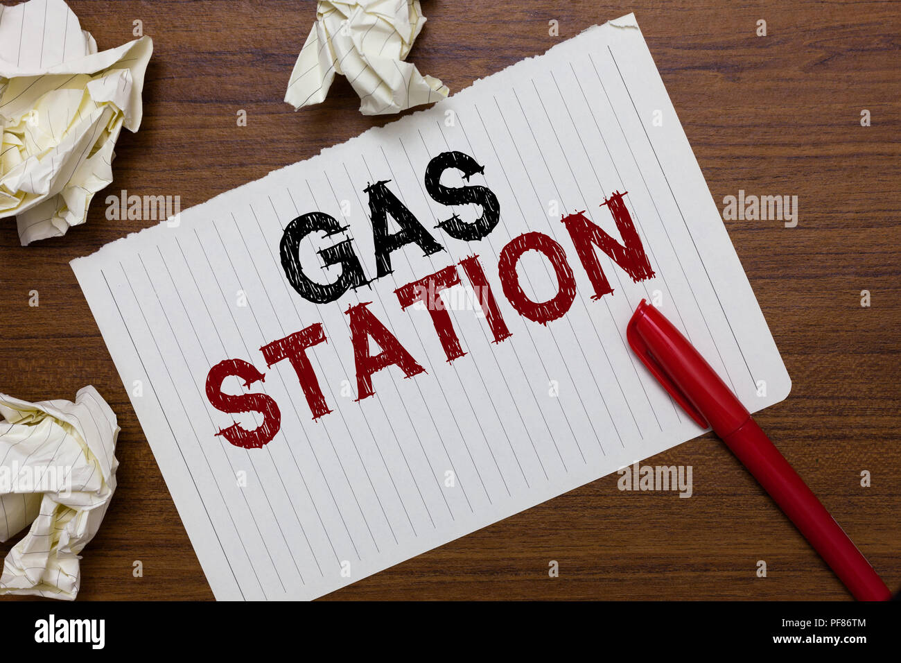 Conceptual hand writing showing Gas Station. Business photo text for ...