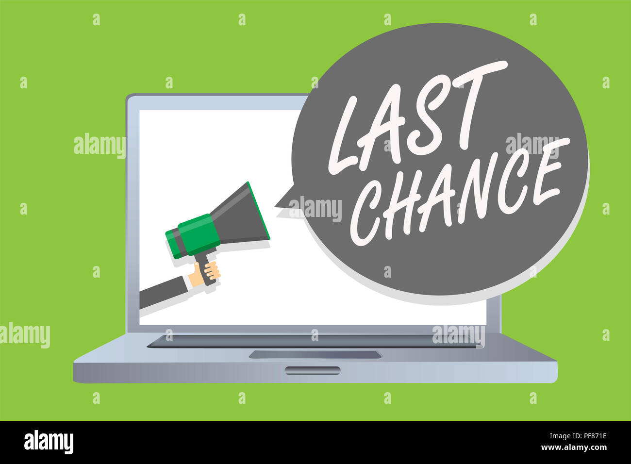 Handwriting text Last Chance. Concept meaning final opportunity to ...