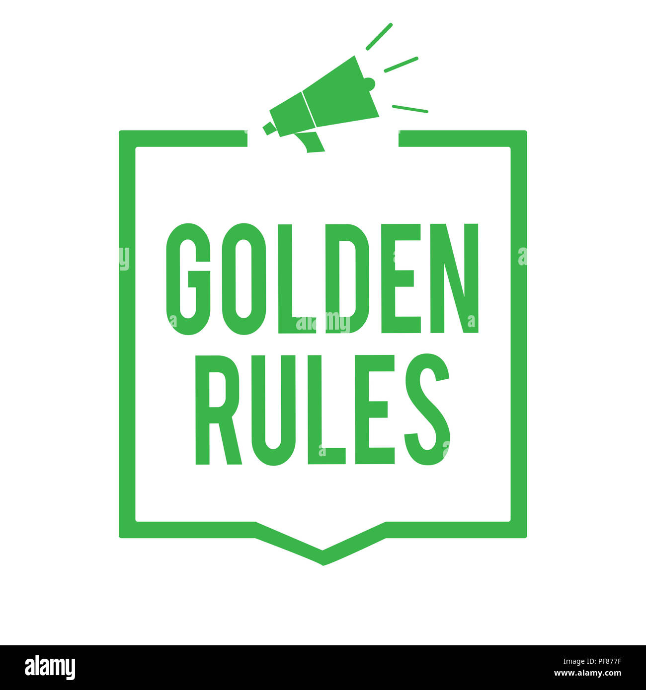 Writing note showing Golden Rules. Business photo showcasing Basic ...