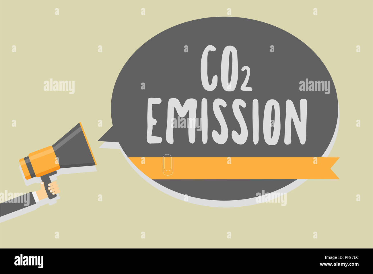 Handwriting text writing Co2 Emission. Concept meaning Releasing of ...
