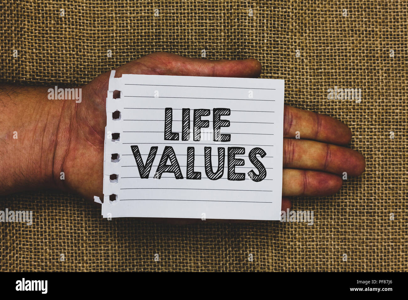 Handwriting text writing Life Values. Concept meaning things that you ...