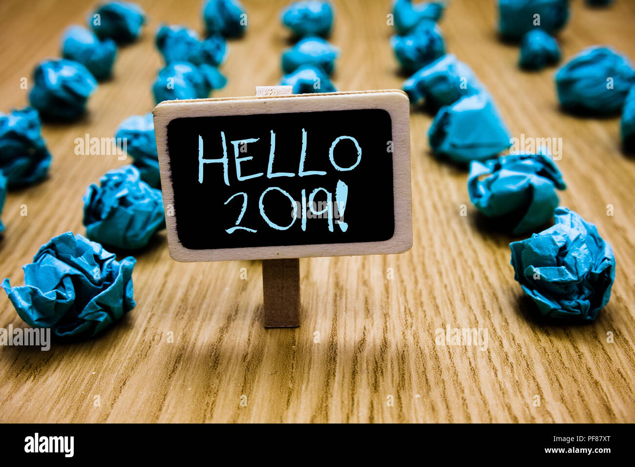 Word writing text Hello 2019. Business concept for expression or gesture of greeting answering ...