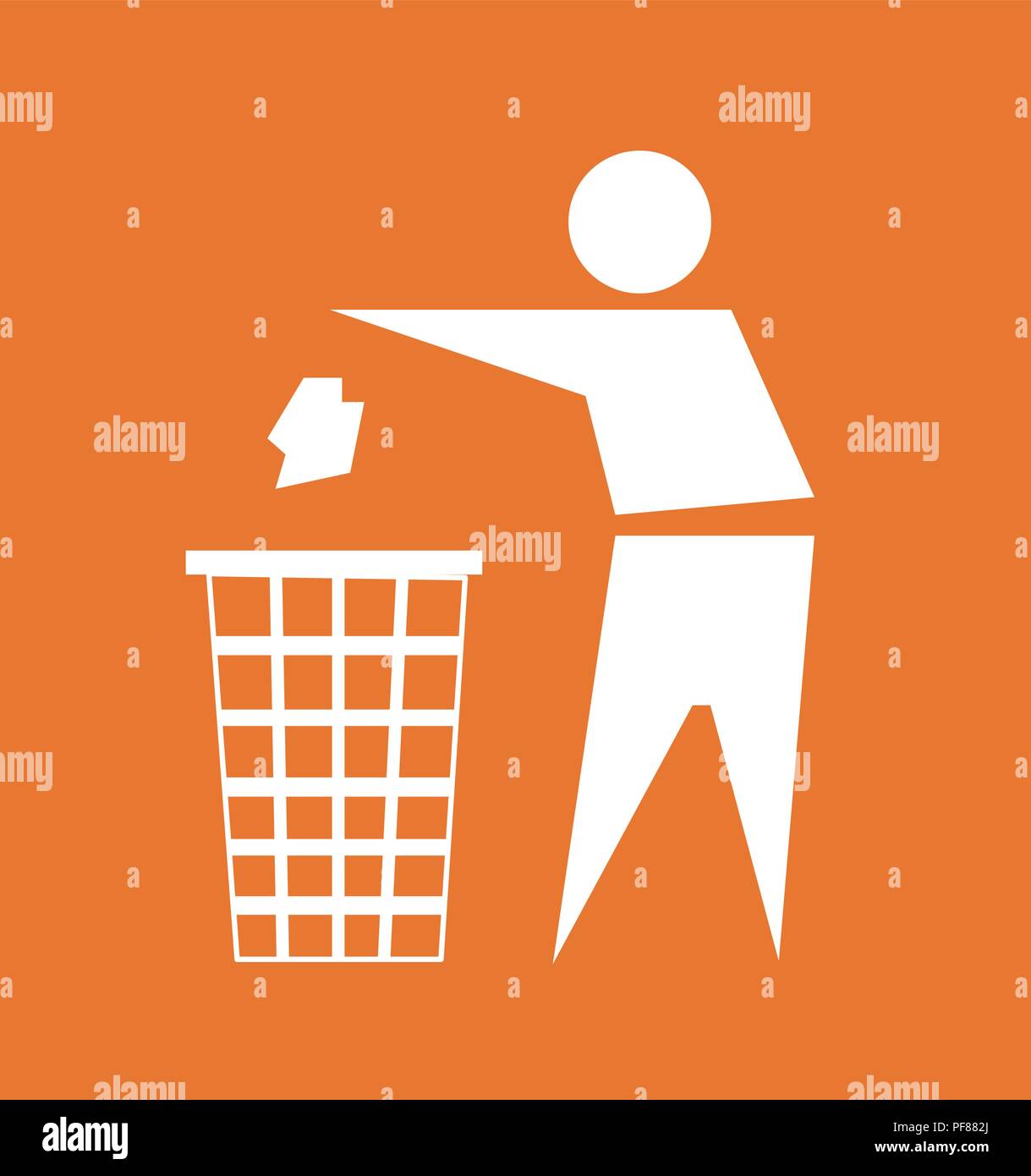 Green waste bin littering clean Stock Vector Images - Alamy