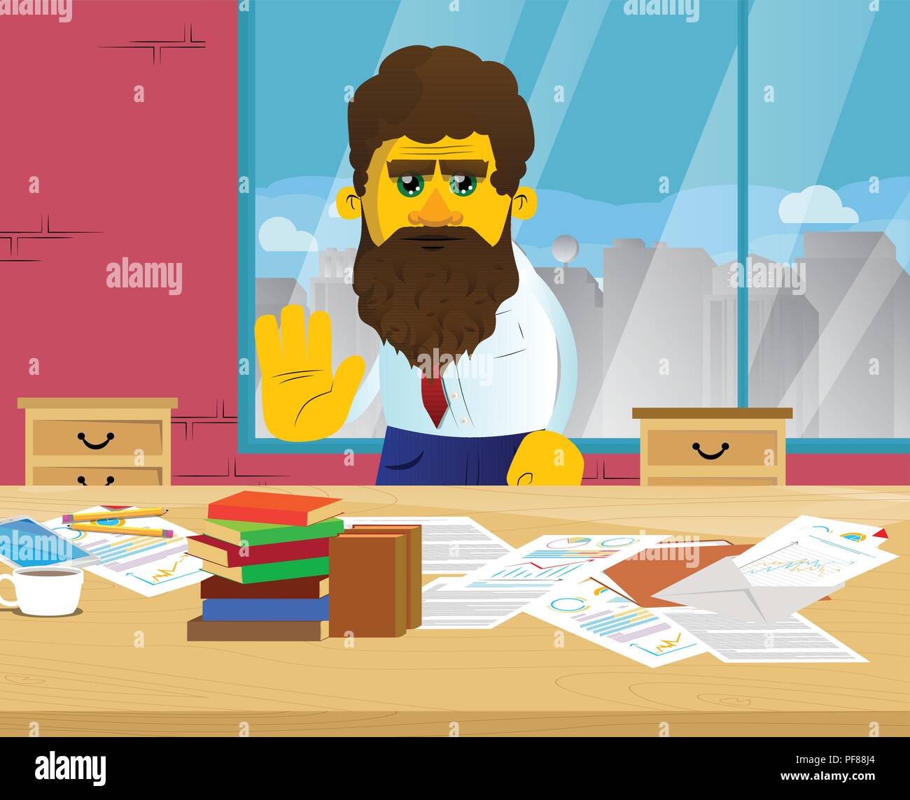 Yellow Man Showing Deny Or Refuse Hand Gesture Vector Cartoon yellow-man-showing-deny-or-refuse-hand-gesture-vector-cartoon
